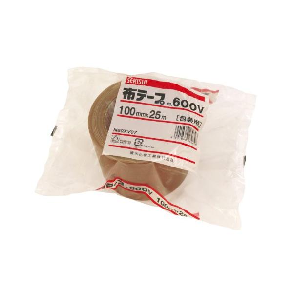 積水　布テープＮｏ．６００Ｖ　１００*２５*しなやかで抜群の手切れ性をあわせ持ち作業性に優れた布テープです。*軽梱包から重梱包まで幅広い梱包用途に使用できます。*一般梱包用。*色:ブラウン*幅(mm):100*長さ(m):25*厚み(mm)...