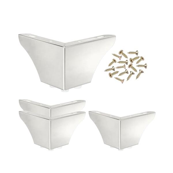 耐久性のある素材：2.83インチの家具交換脚は耐久性のある鉄製で、強い耐荷重能力を提供し、変形せずにしっかりとした安定性を確保します。表面は電気めっき処理されており、防水性があり、錆びにくく、長い寿命を持っています。このパッケージには4本の...