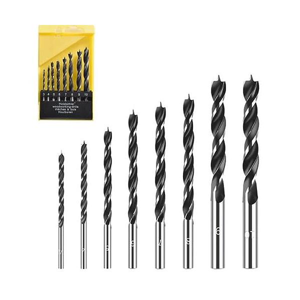 材質:ハイカーボン鋼 、サイズ：3mm、4mm、5mm、6mm、7mm、8mm、9mm、10mm。三先端位置決めが良くて、オフセットが発生しなくて、穴あけが正確で、回転速度が速いです。鋭い先端が加工材にくい込み、正確な丸穴加工ができるドリル...