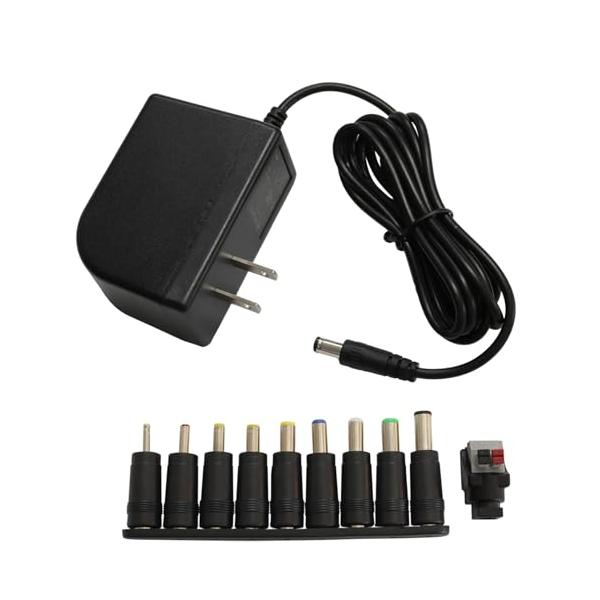 安心の1年保証※ACアダプタ本体のみ／DCジャックをお好みのサイズに変換可能なアダプタセット サイズ：約74.0*52.0*34.0mm 奥行/幅/高さ)／ケーブル長(出力)：約1.5m／DCジャック外径：5.5mmφ／DCジャック内径：2...