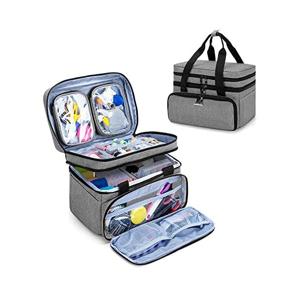 寸法 長さ32cm x 幅24.5cm x 高さ20.5cm 裁縫バッグのみの商品です。針や裁ちばさみ等、裁縫用具は含まれておりません。  機能 ソーイングに必要な道具を収納できる二層デザインです。小分けで、お裁縫道具を細かく収納することが...