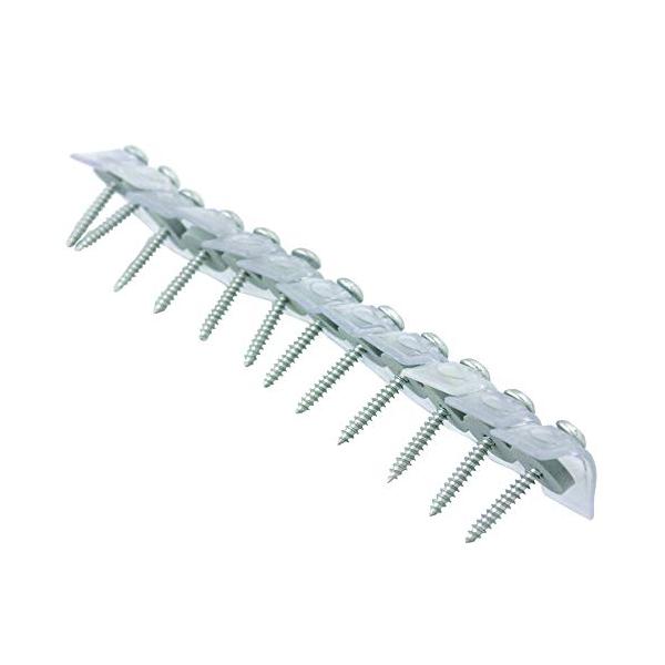 高所作業でも持ち運び便利な連結波板ビス!スマートな座金で波板をしっかり固定。先端までねじ山があるため、波板に下穴をあけずに使用可能。96本入。(1連に12本のビスが連なっている。8連入)。木下地用。小波(波ピッチ32*規格)サイズに適合。大...