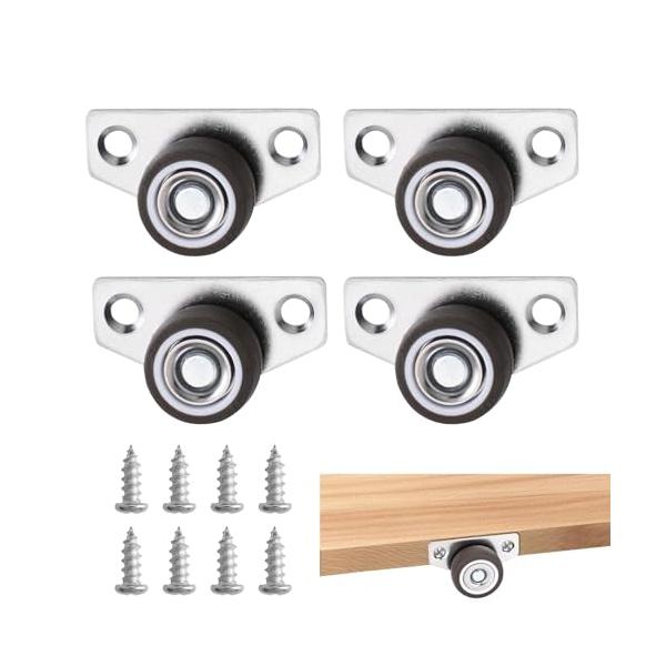 製品仕様 本製品にはミニキャスターが4個含まれており、各ホイールにはネジが2本付いており、合計8本のネジが付いています。車輪の大きさは約 3 cm と非常にコンパクトなので、小型の家具に使用するのに適しています。 ゴム素材 キャスターはゴム...