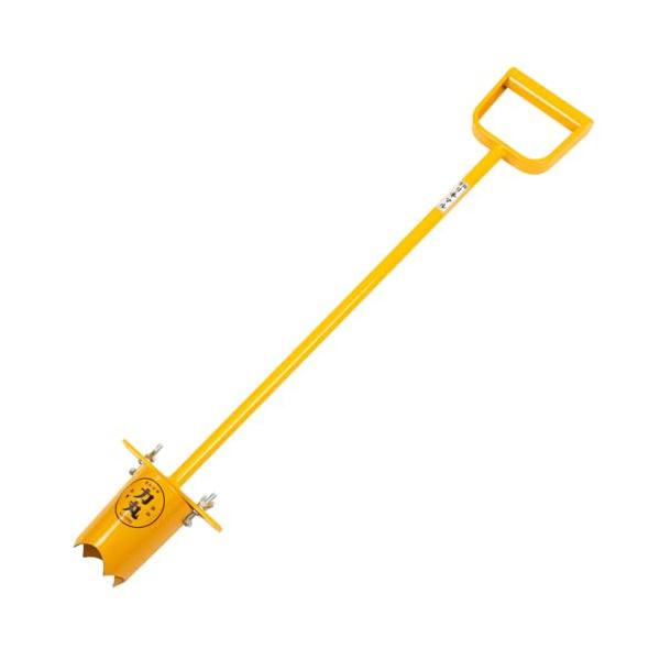 マルチシートの穴あけと土堀りが同時に出来る便利な商品です。立ったまま作業出来るので腰の負担軽減になります。植苗土堀器を土に差し込み引き上げると土が抜けて苗を植えるスペースが出来ます。抜けた土は苗を植え付け後の調整に使えます。直径：75mm,...