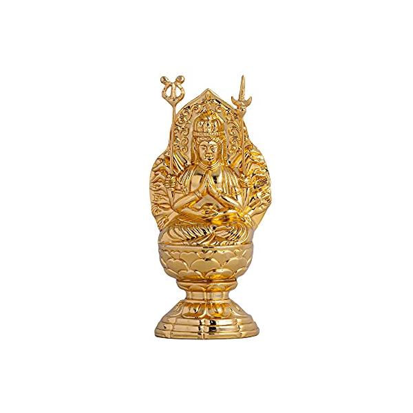 シリーズ：十二支の守護本尊 純金メッキ仕上げ 　約7ｃｍ デスクの引き出し/バッグの隙間 狭い場所でもすっぽり収まる、携帯サイズのミニ仏像本体サイズ(約)：高さ7.0*幅3.2*奥行2.0cm (身丈3.4cm)　重さ：90ｇ　*製品内容：...