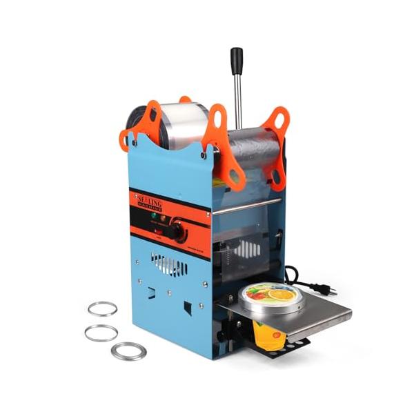 対応カップ  90/95mmの口径、12cm以下高さ; 紙とプラスチック コップ 対応フィルム 0〜250度の温度範囲で、PET/イージーピールフィルムなどのさまざまな材料のカップを密閉できます 高性能、フィルムを節約 切り込みがきちんとし...