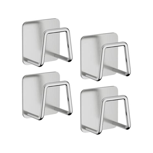 製品仕様 パッケージ内容：スポンジホルダー*4個、粘着テープ*4枚。重量：30g/個。カラー：シルバー。取り付け後は24時間待ってから使用して、最大の粘着効果を発揮してください。 304ステンレス製 無毒無味の304ステンレス鋼を使用し、錆...