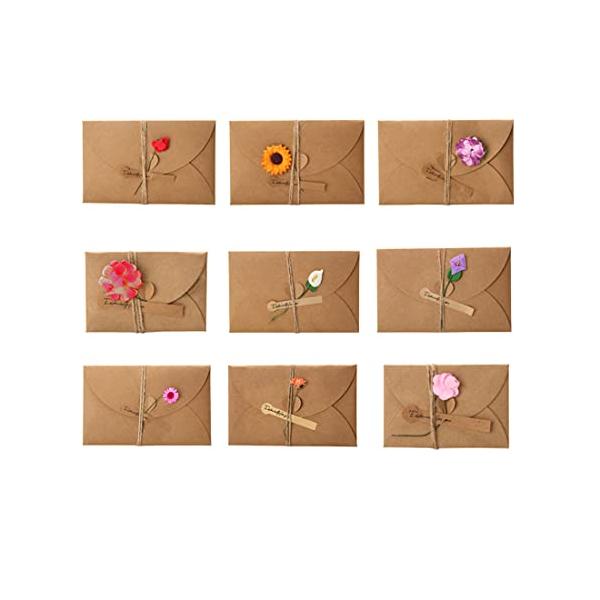 レターセット内容 ９種類セット カード * 封筒 * シール * 紐 * 造花 、９種類造花。封筒色：ブラウン。 ２種類からお選びいただけます 小さいサイズ----幅8.5cm*高さ6cm、 封筒 幅10cm*高さ7cm。大きいサイズ---...