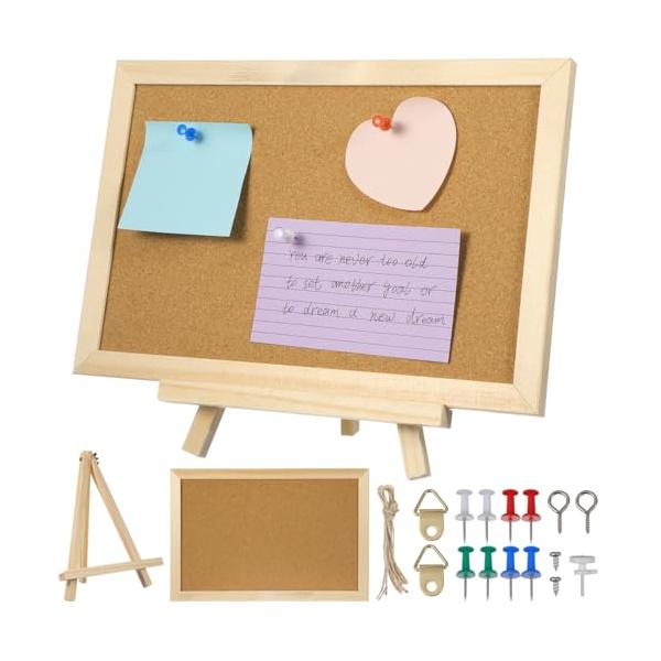 コルクボード 板面：コルク フレーム：木製15mm厚 卓上コルクボードサイズ 30*20cm 画面寸法：約W25*H15cm 両面仕様 このコルクボードは両面使用可能なので、表裏どちらでも写真やメモを画鋲で留めて掲示できます。 適用場所 オ...