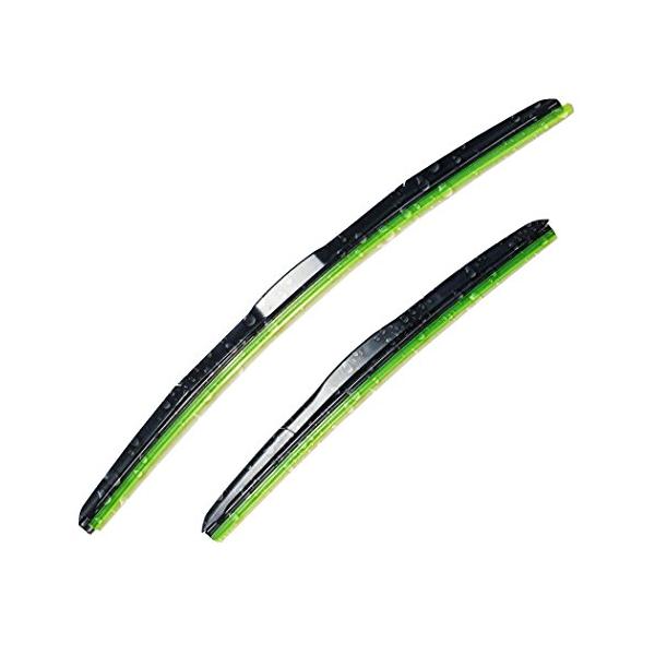 セット内容：エアロ　ワイパー ブレード2本セットサイズ：600mm(運転席)―400mm (助手席)ゴム：高品質ゴムを採用して、ゴムにグラファイトを混ぜ、ガラスとゴムの摩擦抵抗を減らしたタイプ。特にフロントガラスをコーティングしたクルマの場...