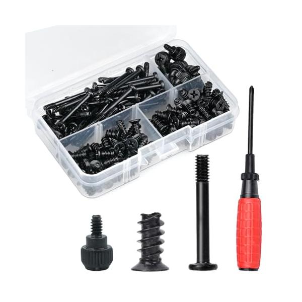 パッケージ内容 3種類のコンピューターpcファンネジ入れ、すべて黒色、合計160個入れセット。110本短ファンねじ寸法： 14.9mm*10個、10mm*100個 。50本長ねじ：長さ30mm 。ほとんどのコンピューPCファンと水冷クーラー...