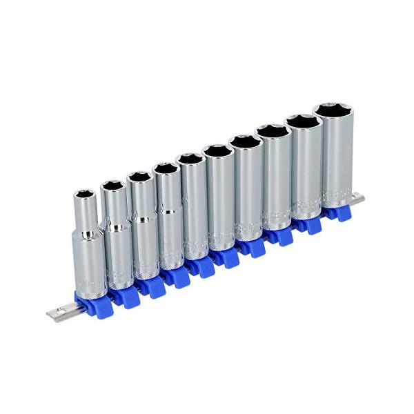 市販のラチェットハンドルに取り付けて、六角ボルトの締め付け・緩めに使用できる対象ねじ:六角ボルト、差込角:12.7mm材質/ソケット:Cr-V鋼、ホルダー:ポリアセタール、レール:スチールセット内容:ソケット(12.7mm角):10・12・...