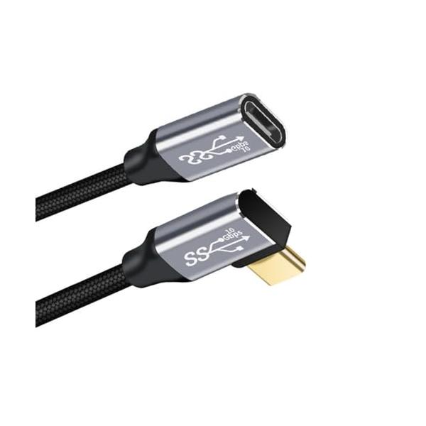 10Gbpsのデータと100Wの電力に対応。スリーブ付き。リバーシブルプラグの向き。ケーブルの方向。スケーラブルな電力充電をサポート。MacBook、タブレット、携帯電話、ハードディスクドライブ用。長さ:20cmパソコン・周辺機器:PCアク...