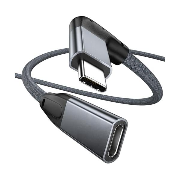 新型直角USB-C延長線――革新的な90度L設計で、日常使用の圧力を減らすことでプラグを保護し、ケーブルの寿命を延長する。USB-Cは既存のUSBCケーブルの範囲を拡張し、接続機器をより便利にする。オーディオまたはビデオ 4 K の充電とデ...