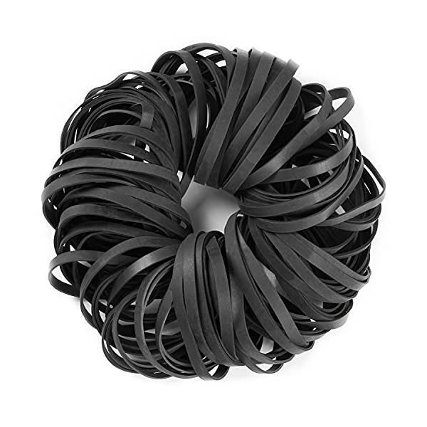 数量: 110個パックの輪ゴムが付属します，豊富な数量で長くお使いいただけます;サイズ:フラットな長さは約 90mm、幅6.35mm/0.25インチ、厚さ1.5mm/0.059インチ;素材: 高品質のゴム製、強い弾力性と伸縮性。 ゴムバンド...