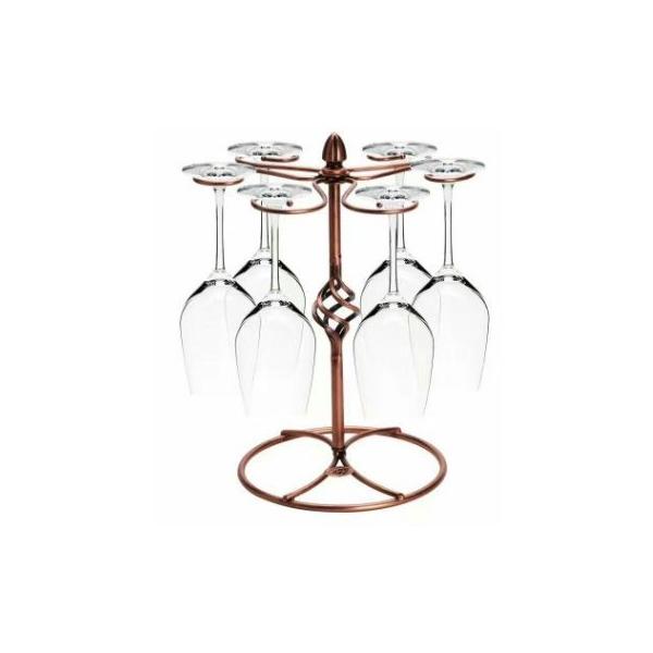 落ち着いた雰囲気の、アンティーク風  クラッシックブロンズ  ワイングラス スタンド 6個掛用です。洗って直ぐに掛ければ、ペーパーや布巾は不要です。埃が入らず、衛生的でガラスの透明感が保てます。グラスを片側に吊っても安定しています。サイズ：...