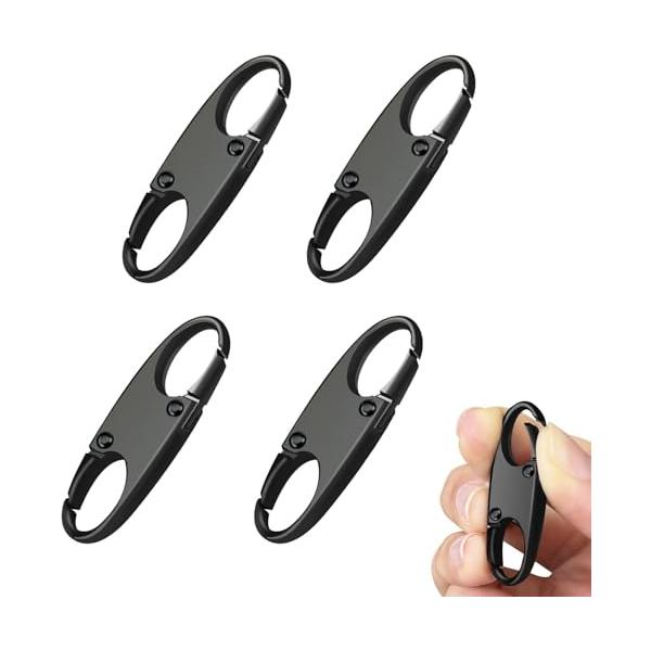 調節可能な止め金の合金のジッパー クリップ スーツケース、バックパックおよび衣類のジッパーを修理するためバックパックのジッパークリップ、ジッパーを閉じたままにする、クイックディスコネクトカラビナクリップ、キーフォブロッククリップ、小型ダブル...