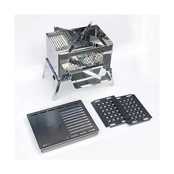 笑's コンパクト焚き火グリル 「B-GO」 グリルプレート3点セット/SHO-006Sスポーツ＆アウトドア/アウトドア/バーベキュー・クッキング用品/キャンプ用グリル・焚火台