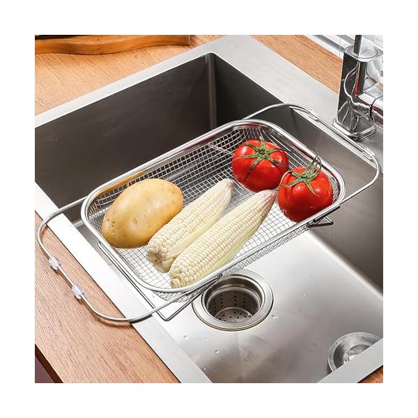 * 収納サイズ: 伸縮可能、長さ38cmから52cm*幅24.5*高さ7.8cm* 素材・材質:本体/18-8ステンレス、ゴム/合成ゴム。*重量: 0.34kg*耐荷重(約)3.0kg(底部)・1.0kg(アーム部)* 設置可能なシンクサイ...