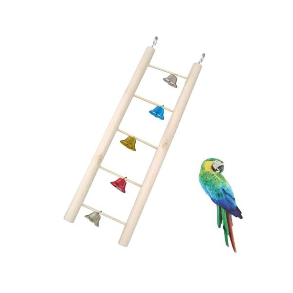 バードステップウッドラダー 鳥の止まり木 鳥のおもちゃ オウムの階段おもちゃ ペット用品 クレート用装飾品 木製ブリッジ 遊び場の必需品 掃除が簡単 運動がしやすいペット用品/鳥/おもちゃ