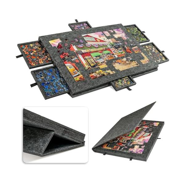 1000ピースのパズルに最適なプレゼント このジグソーパズルボードの寸法は77cm x 53.6cmで、1000ピースまでのほとんどのパズルに適しています。このパズルボードは、パズル愛好家へのホリデーや誕生日のプレゼントにも最適で、家族の貴...