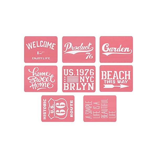 ステンシルシート８枚セット8x10cmホビー/手芸・画材/画材/デザイン・製図/テンプレート