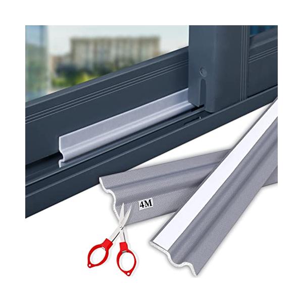 隙間テープサイズ：隙間テープ(長さ4 m、幅30mm)はナイロン(PE)とPUフォームから作られており、環境に優しく、防水で異臭がありません。色：グレー。ドア隙間テープセットにははさみが付属しており、裁断して使用することを提供します(購入す...