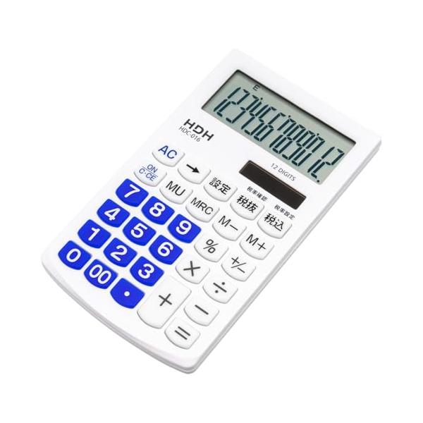 持ち運びに便利な手帳サイズの12桁表示電卓税計算や早打ち対応などビジネス向けの機能も充実電源に太陽電池と電池を使用。自動的に電源がOFFになる、電力消費を防ぐオートパワーオフ機能付き機能：税計算、早打ち対応、メモリー、計算状態表示、オートパ...
