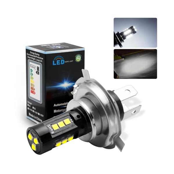 全面発光360* H4バイク用ヘッドライトは15連3030LED凸チップを搭載されて、集光量が高まり、発光効率はハロゲンの3倍以上 ホワイトの視認性が高く、ご愛車をより目立たせます。対向車とのすれ違い時には、強力な警告効果を発揮し、安全性を...