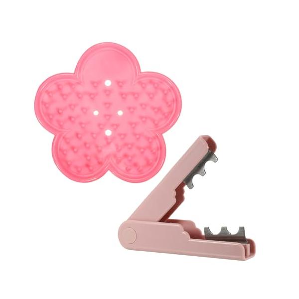 カラー：ピンク；素材：プラスチック、金属；ラバーストリッパーサイズ：12x12cm / 4.7x4.7"(L*W)；スチールストリッパーサイズ：14x3X2.8cm / 5.5x1.18x1.1"(L*W*H)；スチールストリッパーオープン...