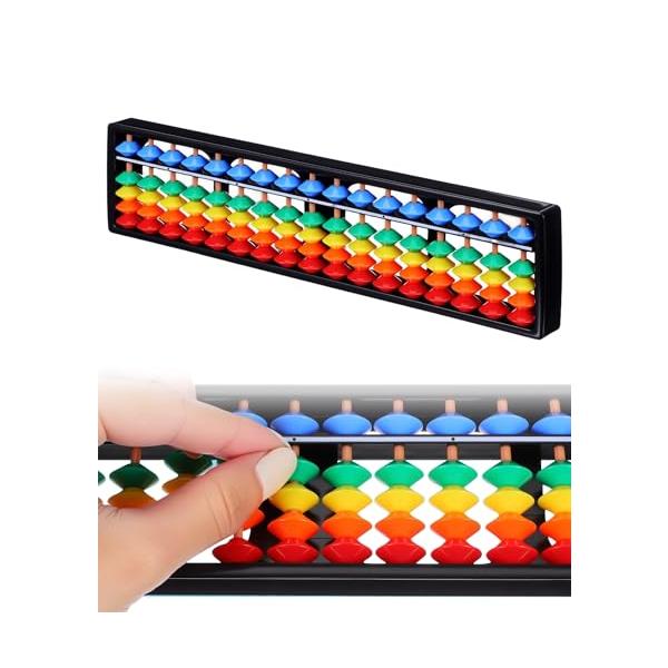 セット内容：レインボーカラー-17段プロ用そろばん、サイズ26*6*1.5cm。正式な数学学習前の入門教材として推奨。ABS樹脂製：光沢のある滑らかなカラフルな算珠は頑丈で耐久性に優れています。プラスチック素材により算珠は軽く滑らかで、指の...