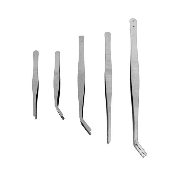 多機能 園芸用ピンセットセットには、12cmおよび20cmのストレートピンセット、12cm、17cm、25cmのカーブピンセットが含まれており、多様な園芸作業に対応します。 耐久性のあるステンレス製 錆びにくく、長持ちするステンレス製の素材...