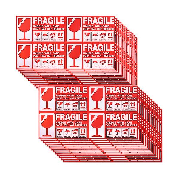 荷札シール - 入り数 100枚 1シート4枚付 * 25シート  荷札シール - サイズ 13 x 7cm 荷札シール - デザイン シンプルで目立つデザイン シール表面は光沢加工が施されているので、遠くからでもよく目立ちます。 荷札シー...