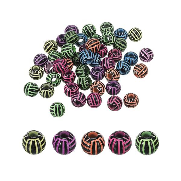 カラー: ミックスカラー; 素材: アクリル; 直径: 12 mm; 穴径: 4 mm; パッキングリスト: 60 x バレーボールビーズ;利点: スポーツビーズは不透明なアクリル素材で作られており、頑丈で信頼性が高く、壊れたり、変形したり...