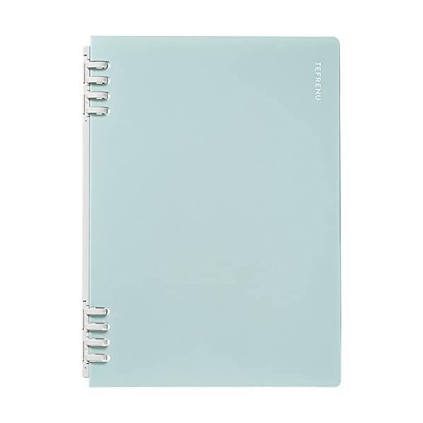 書くときに手がふれないリングノート カラー 水色 サイズ A5  外形寸法 約159(W)*217(H)*14(D)mm 最大収納枚数 30枚同梱品  同梱品 ルーズリーフ15枚(7*横罫) 主な材質 不透明PP(表紙)、上質紙(ルーズリー...