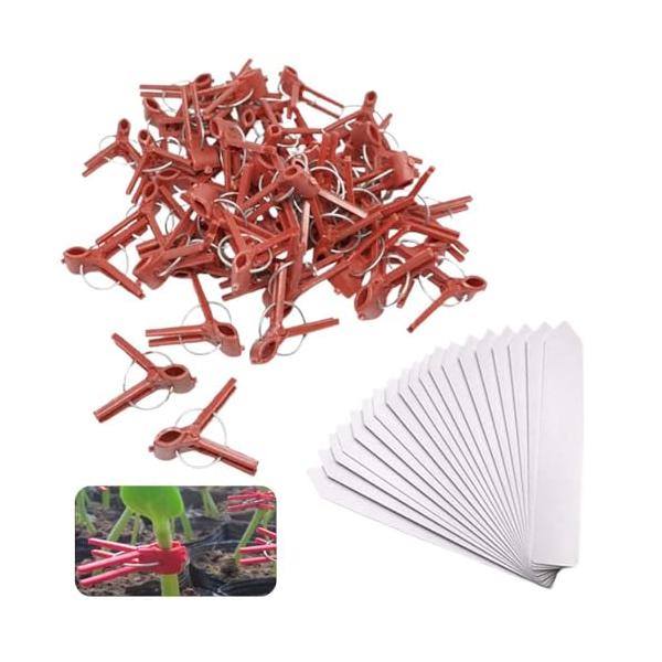 パッケージ：200個の園芸植物丸口接木クリップ200個園芸ラベルサイズ：接ぎ木クリップのサイズは3.5*2.5cm、園芸ラベルのサイズは10*2CMです。材質：接ぎ木クリップはプラスチックと金属で作られており、園芸タグはプラスチックで作られ...
