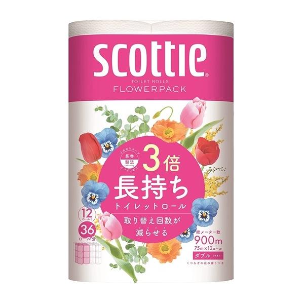 ●36ロール分の長さの12ロール（1ロールの長さが3倍）●たっぷり使えて取替えの手間が激減●省スペース化で保管もスッキリ●くつろぎの花の香りつき●1ケース4パック入り●製造元：日本製紙クレシア●ケース寸法：476×352×474●リニューア...