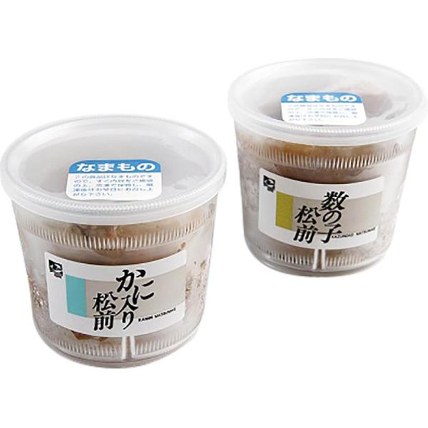 ■商品説明昆布とイカで仕上げた北海道の郷土料理「松前漬」に数の子を加えた「数の子松前漬」とカニを入れた「かに入松前漬け」のセットです。■商品詳細内容：数の子松前漬300g×1、かに松前漬け300g×1製造生産地：北海道加工賞味期限：冷凍18...