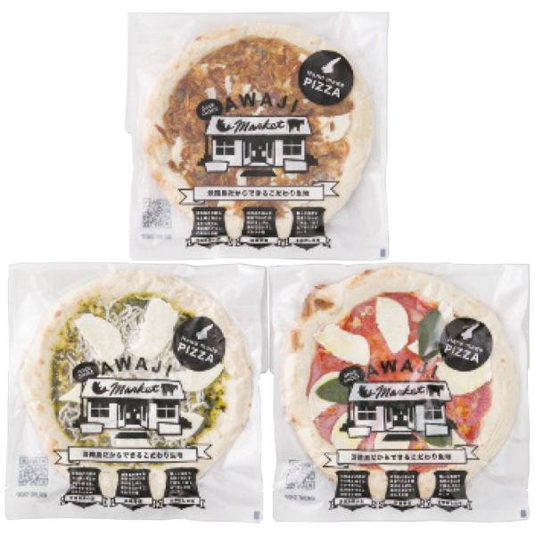 【発売日：2026年07月01日】■商品説明淡路島の素材を使った3種類のピザの詰め合わせです。■商品詳細製造生産地：日本製内容：マルゲリータ・ちりめんじゃこと大葉ソースのピザ・オニオンピザ各1枚賞味期間：製造日より冷凍約180日アレルゲン：...