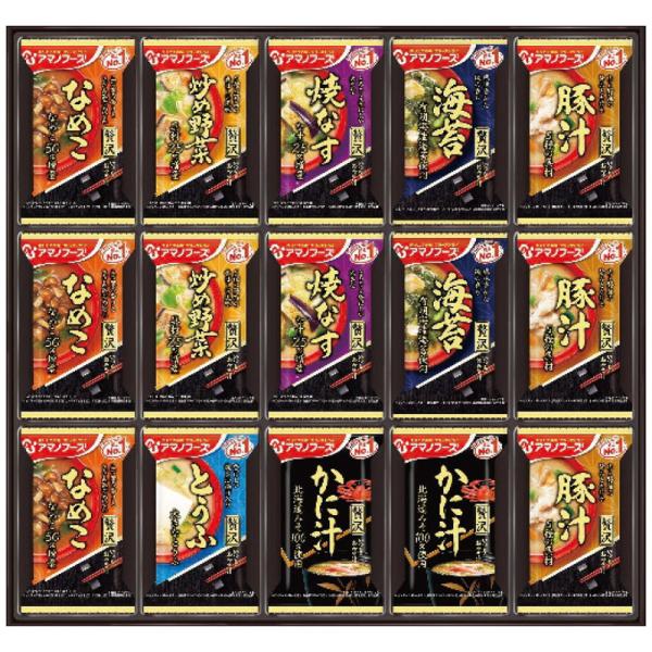 【発売日：2026年07月01日】■商品説明具材にこだわった贅沢なおみそ汁「いつものおみそ汁贅沢」を詰め合わせたギフトセットです。■商品詳細製造生産地：日本製内容：いつものおみそ汁贅沢(なめこ9g・豚汁12.5g各6個・焼なす9.1g・炒め...