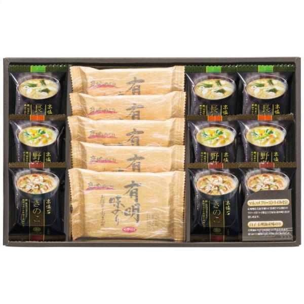 【発売日：2026年01月01日】■商品説明お湯を注ぐだけで本格的な味わいのマルコメフリーズドライ味噌汁と、白子有明海産味のり詰合せです。■商品詳細製造生産地：日本製賞味期間：製造日より常温約540日アレルゲン：小麦・えび/大豆重さ：547g