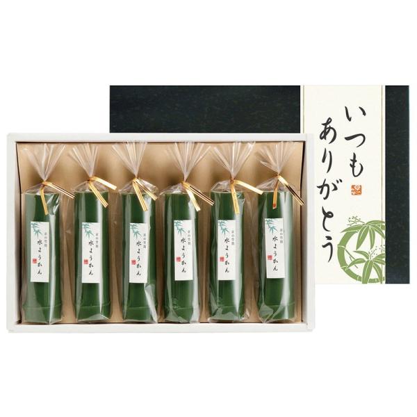 【発売日：2026年06月15日】■商品説明北海道産小豆を使用し、上品な甘さに仕上げました。口どけがとてもなめらかで、見た目も爽やかな竹筒入り水ようかんです。※竹筒はプラスチック製です。■商品詳細製造生産地：大阪府(加工地）内容：水ようかん...