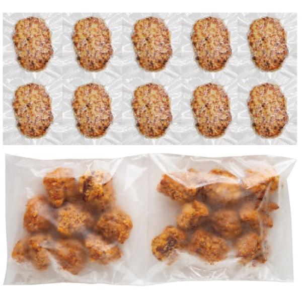 【発売日：2026年06月16日】■商品説明肉の旨みを閉じ込めたジューシーな直火焼きハンバーグと、ニンニク・生姜が効いたカリッとジューシーなから揚げ。レンジ・湯煎調理可能■商品詳細製造生産地：日本製内容：ハンバーグ70g×10個・からあげ3...