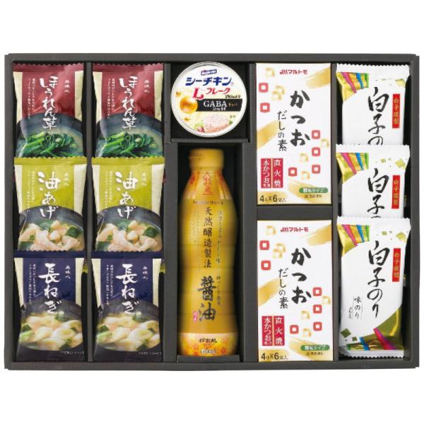 【発売日：2026年07月01日】■商品説明お湯を注ぐだけでできる本格的なお味噌汁に、和の食材、調味料をセット。■商品詳細製造生産地：日本製内容：フリーズドライ味噌汁(油あげ7.2g・ほうれん草6.2g・長ねぎ6.3g)・マルトモかつおだし...