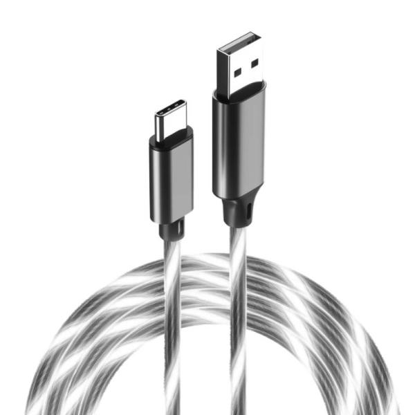 ■商品説明●ケーブル全体が発光して演出。流れる白い光の速さが電池残量によって変化します。電池残量　約0〜85％：高速　約85〜95％：中速　約95〜99％：低速　充電完了/未接続時：消灯●USB-Aポート搭載の充電器やパソコンからUSB T...