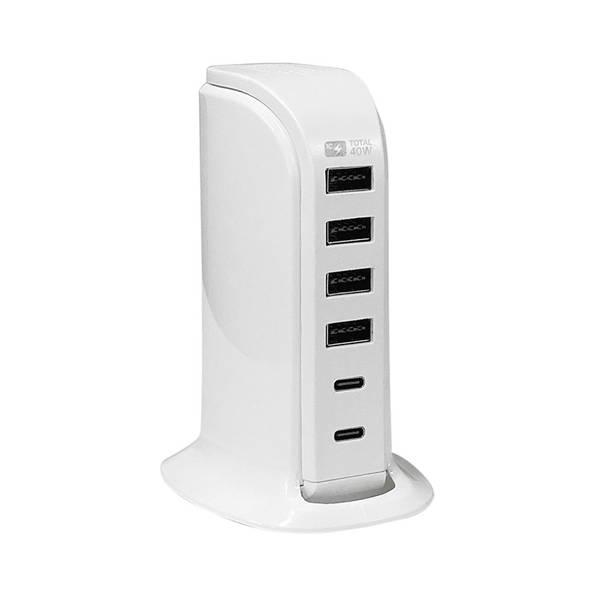 ■商品説明●これ1台で複数をまとめて充電可能！●リバーシブルUSB-Aを4ポートとType-Cを2ポート搭載のAC充電器。●USB機器を6台同時に充電可能。●最大出力：USB-A各ポート2.4A、Type-C各ポート3A、6ポート合計8A。...