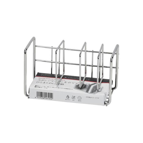 ■商品説明●スポンジやスチールタワシなどひとまとめに収納が可能。●吸盤取り付けで簡単に設置が可能。●丈夫で衛生的なステンレス製。■商品詳細生産地：中国サイズ(約)：幅135×奥行75×高さ80mm(吸着盤含まず)製品重量(約)：500g素材...