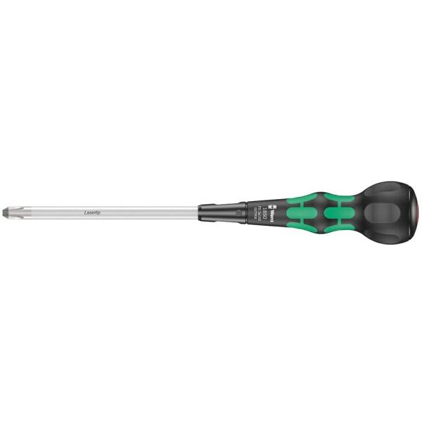 Wera ヴェラボールグリップマイナスドライバー+1850PH3x150mm green05007908001■特長・WERAから電設関係や設備工事関係などに特に人気のボールグリップドライバーが新登場・先端にはレーザーチップの溝が付いており...