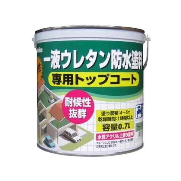 日本特殊塗料ベランダ・屋上防水塗料1液ウレタン 上塗り(専用トップコート)容量：0.7Lカラー：ライトグリーン■特長〇1液ウレタンのため硬化不良がなく安定した塗膜を形成します。〇厚みのあるウレタンゴム皮膜により耐久性が抜群です。〇塗料のレベ...
