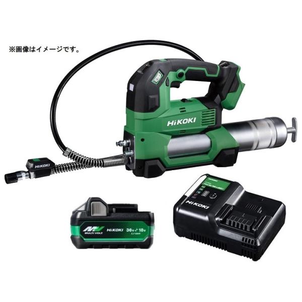電池・充電器はその他機種のセット商品をバラシた商品です。説明書・外箱は付属しません。HiKOKI ハイコーキ(旧日立工機)コードレスグリースガンAL18DA(XPZ)バッテリBSL36A18X+充電器UC18YDL2付オリジナルセット品■軽...